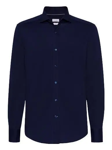 Brunello Cucinelli Basic Fit Shirt - Navy Blue