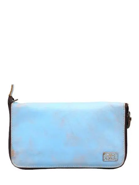 Bed Stu Templeton Ii Leather Wallet - Baby Blue Lux Oats Rustic