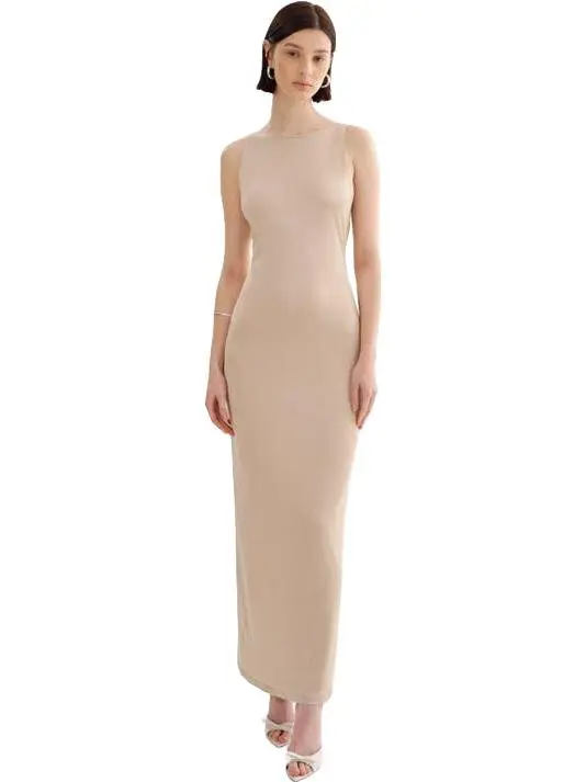 LAMARQUE Kyryla Sleeveless Maxi Dress - Gold Shimmer