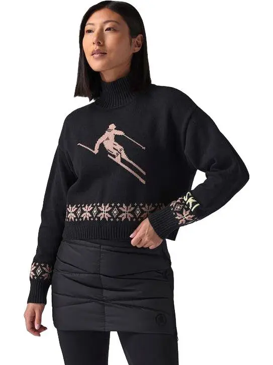 BACKCOUNTRY Intarsia Ski Jumper Sweater - Black