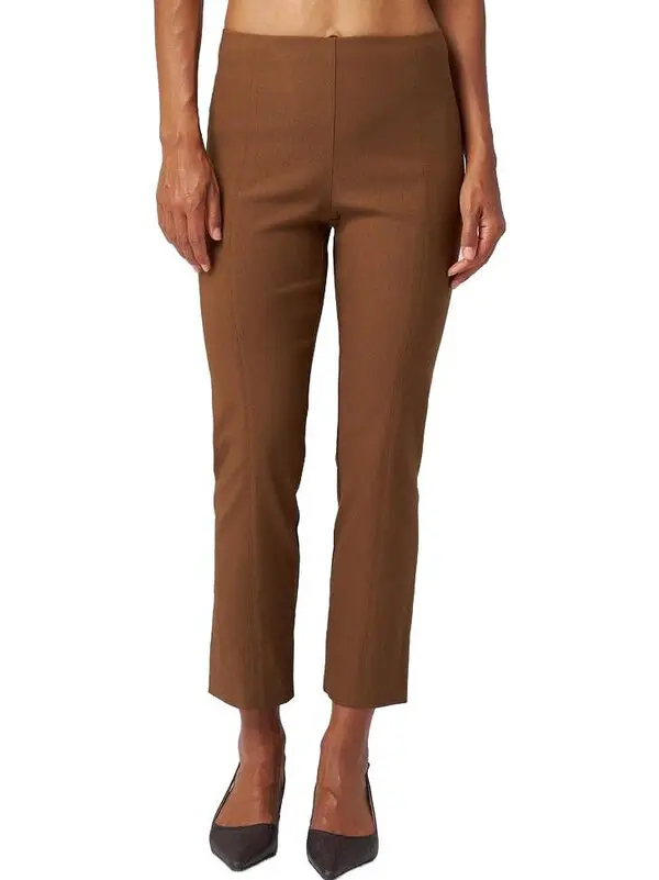 FRANNE GOLDE Cropped Stretch Magic Pant - Chestnut