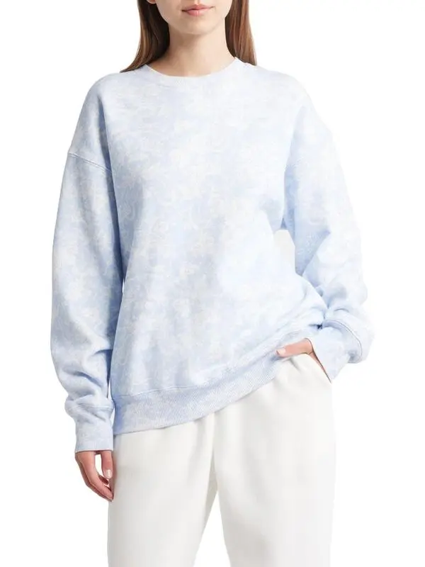LoveShackFancy Palo Cotton-blend Sweatshirt - Blue Cove