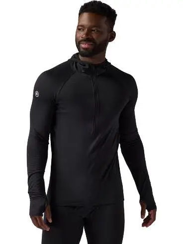 BACKCOUNTRY Pines Microgrid Ultra-lt Baselayer 1/2-zip Scuba Top - Black