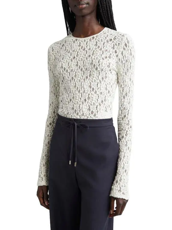 MAX MARA STUDIO Gennaio Textured Lace Top - Ivory