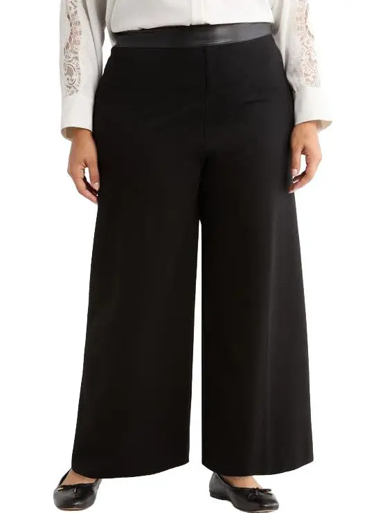 Lyssé High Waist Ankle Wide Leg Ponte Pants - Black
