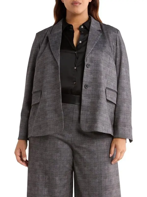 Lyssé Everest Glen Plaid Ponte Blazer - Charcoal Glen Plaid