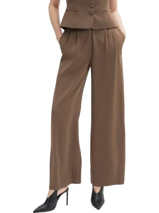 Bardot Sloane Straight Leg Pants - Coffee Brown