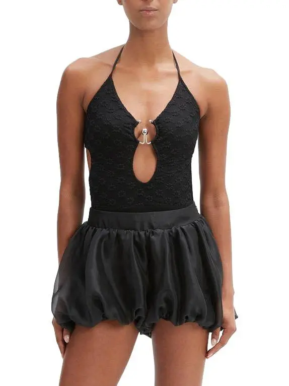 Bardot Rosala Halter Lace Bodysuit - Black