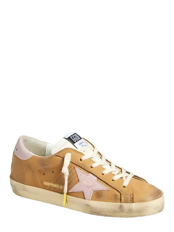 GOLDEN GOOSE Super-star Low Top Sneaker - Light Brown/pink/white