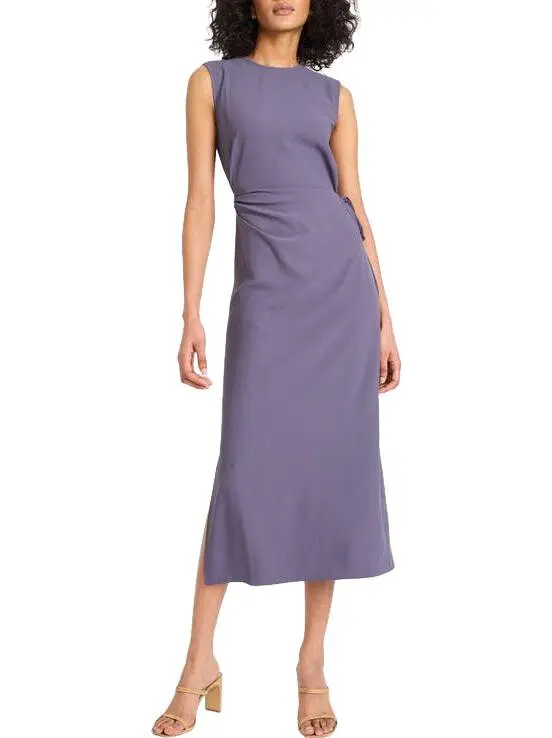 LUXELY Side Tie Sleeveless Dress - Graystone