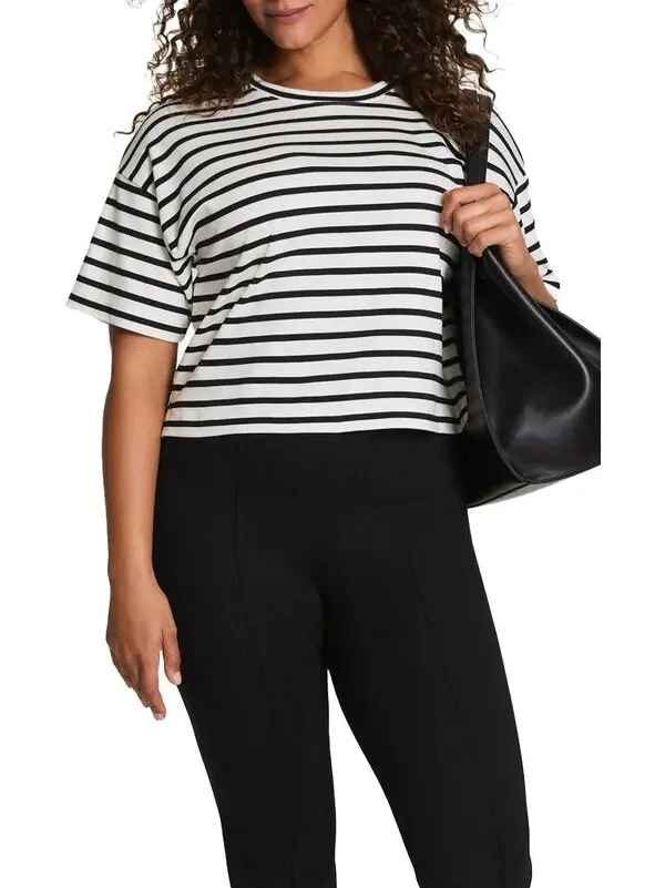 Spanx Striped Crewneck T-shirt - White/black Yachtstrip