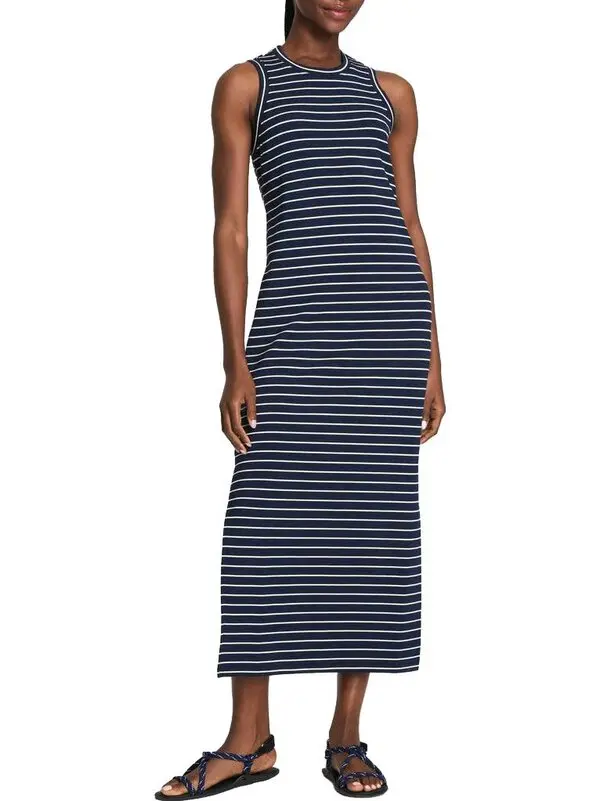 Spanx Airessentials Stripe Sleeveless Maxi Dress - Navy Crew Stripe