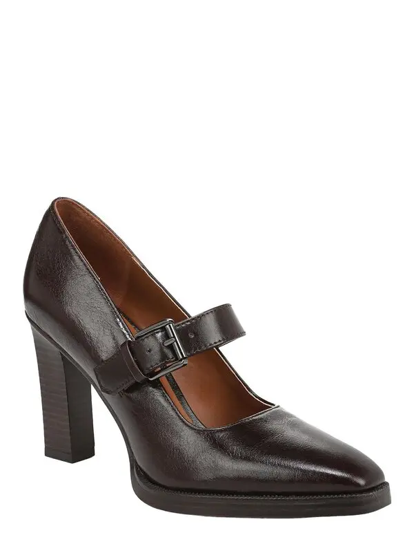 Franco Sarto Shalina Block Heel Pumps - Dark Brown