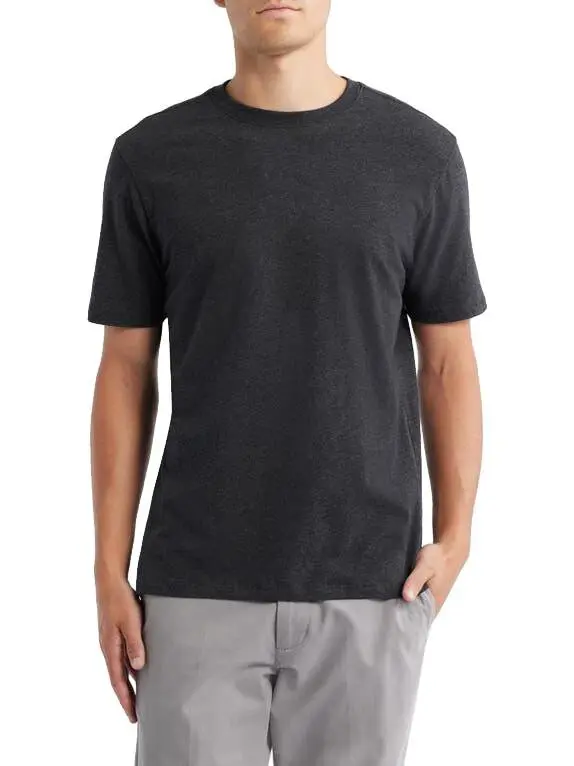Robert Barakett Colson Mélange Stretch Pima Cotton T-shirt - Charcoal