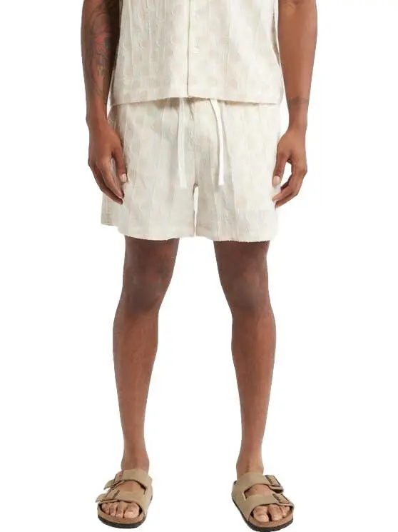 RIZORT Zachery Drawstring Waist Shorts - Cream