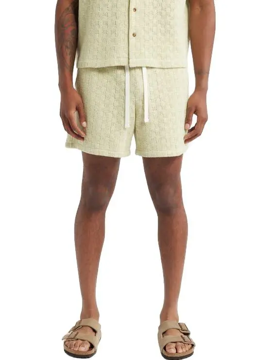 RIZORT Basket Weave Knit Drawstring Shorts - Green