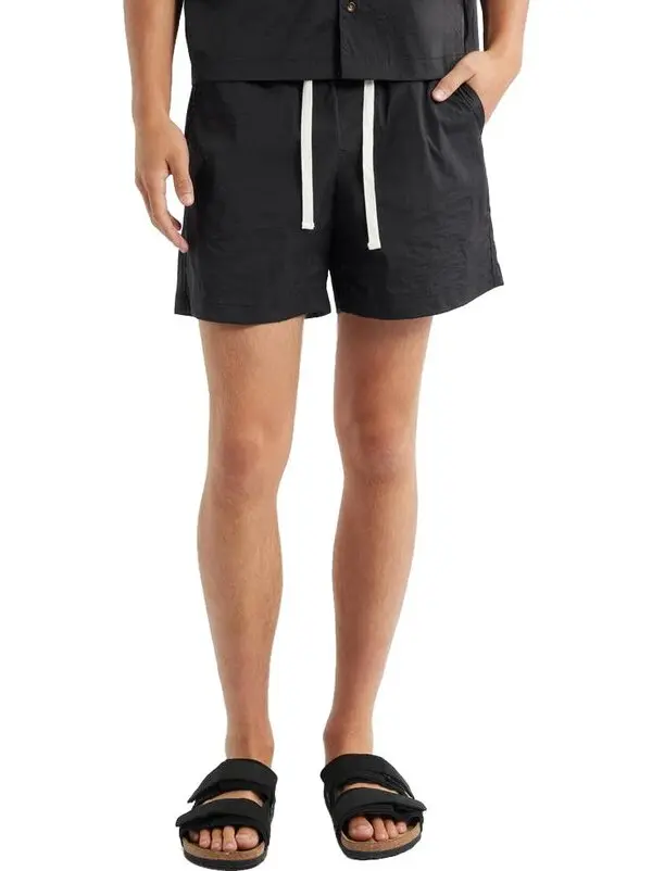 RIZORT Nylon Drawstring Shorts - Black