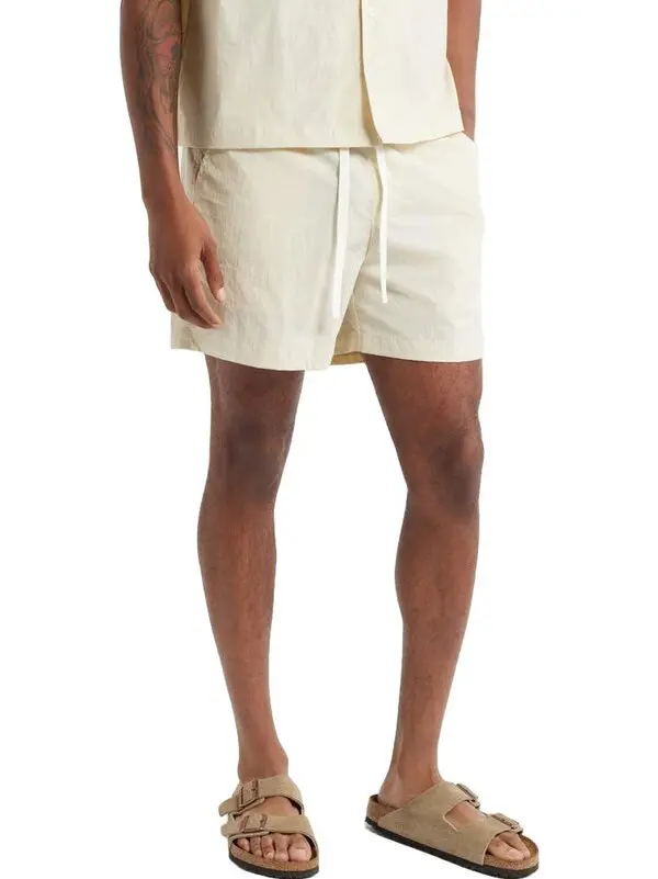 RIZORT Nylon Drawstring Shorts - Cream