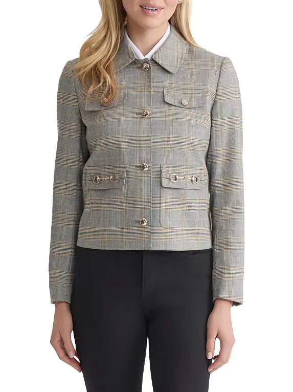 Jones New York Plaid Jacket With Horsebit Hardware - Jonagold Multi