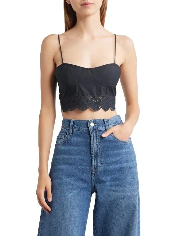 Mango Luisa Crop Top - Black