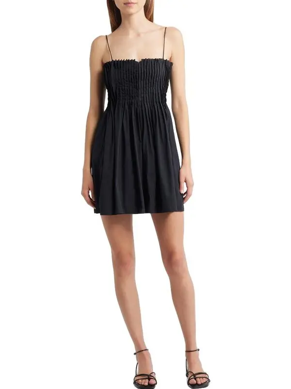 Mango Gaia Pintuck A-line Dress - Black