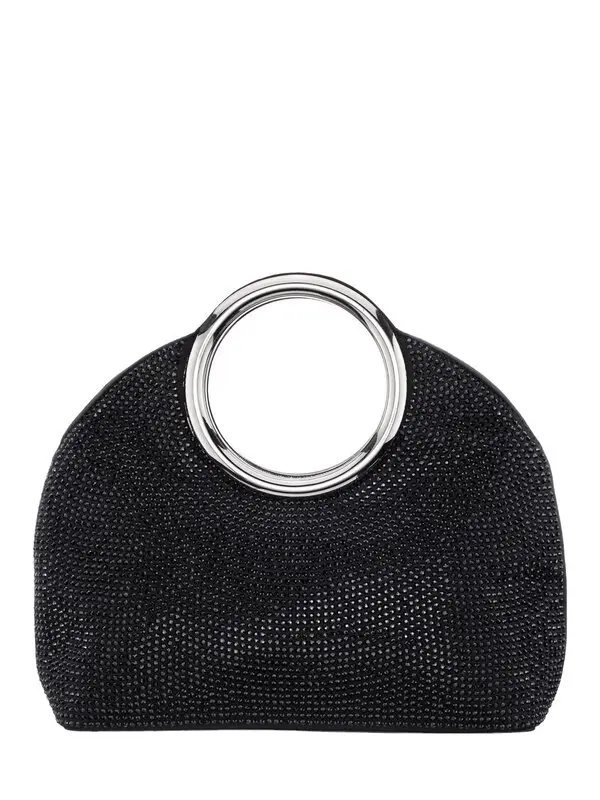 Nina Hannah Crystal Embellished Top Handle Bag - Black