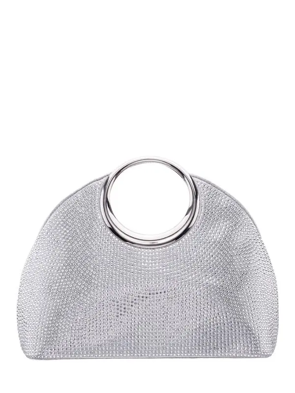 Nina Hannah Crystal Embellished Top Handle Bag - Silver
