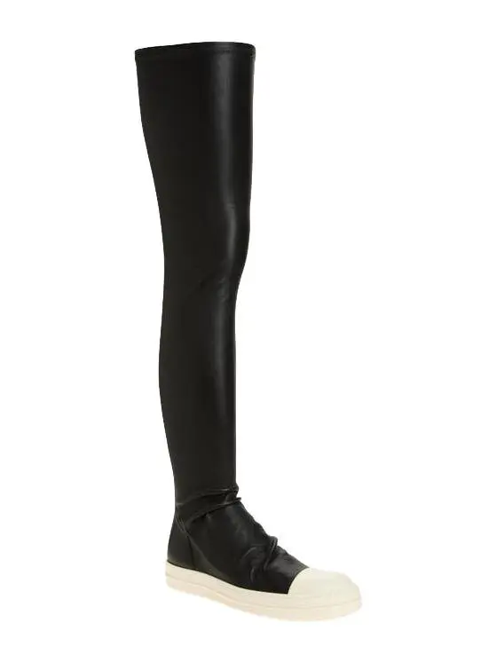 Rick Owens Stocking Sneaks Thigh High Sneaker - Black/milk/milk