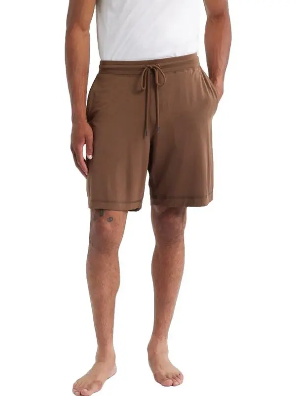 Daniel Buchler Stretch Modal & Silk Blend Pajama Shorts - Chestnut