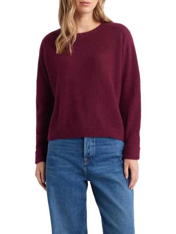 MARGARET O'LEARY Crewneck Cashmere And Silk Sweater - Port
