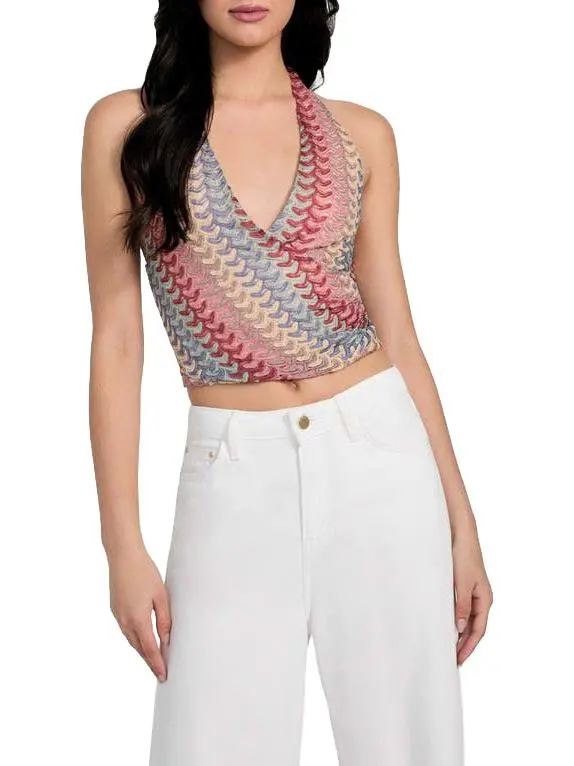 Guess Fearne Knit Halter Top - River Gravel Multi
