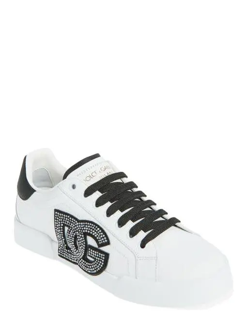 Dolce & Gabbana Portofino Dg Embellished Sneakers - 89697 Bianco/nero