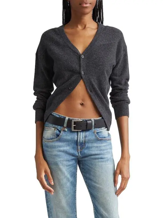 R13 Wrap Around Cashmere Cardigan - Charcoal