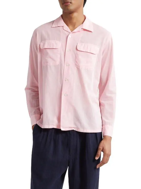 BEAMS Organdy Camp Shirt - 30 Pink