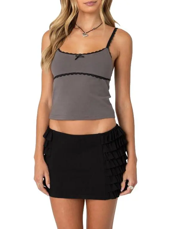 EDIKTED Lace Trimmed Camisole - Gray
