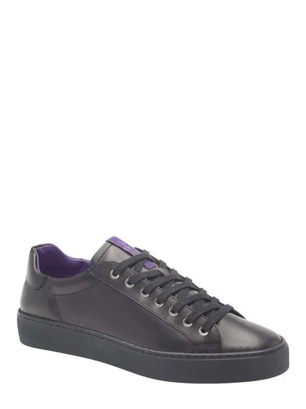 Ralph Lauren Purple Label Severn Calfskin Leather Sneaker - Black