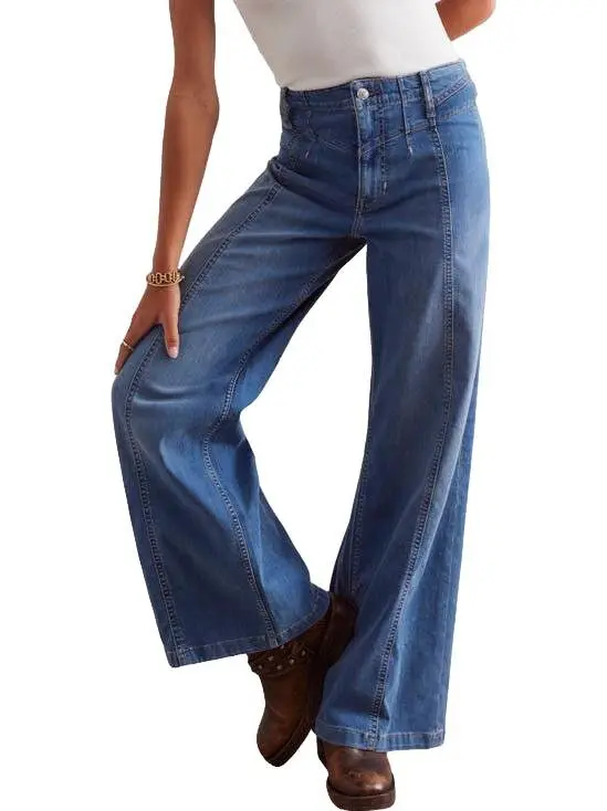 Free People Libre Front Yoke Wide Leg Jeans - Goodie Goodie