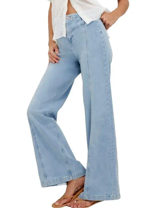 Free People Libre Front Yoke Wide Leg Jeans - Palermo