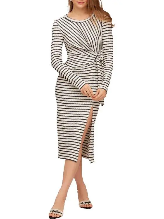 Fifteen Twenty Maddie Side Tie Midi Dress - Stripe
