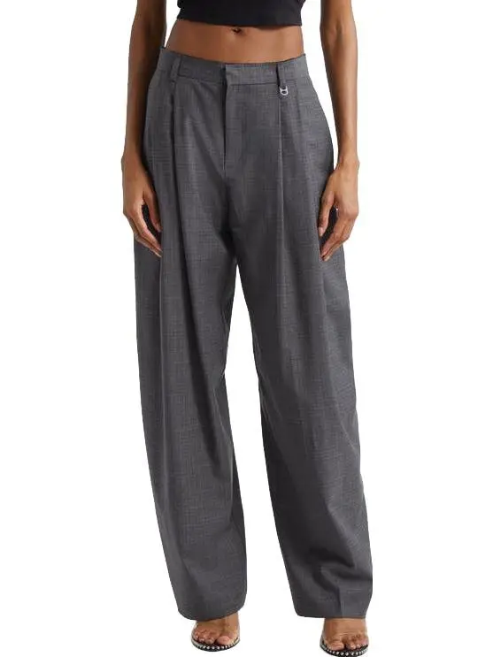 Alexander Wang Pleated Balloon Leg Pants With Detachable Chain - Dark Grey Melange