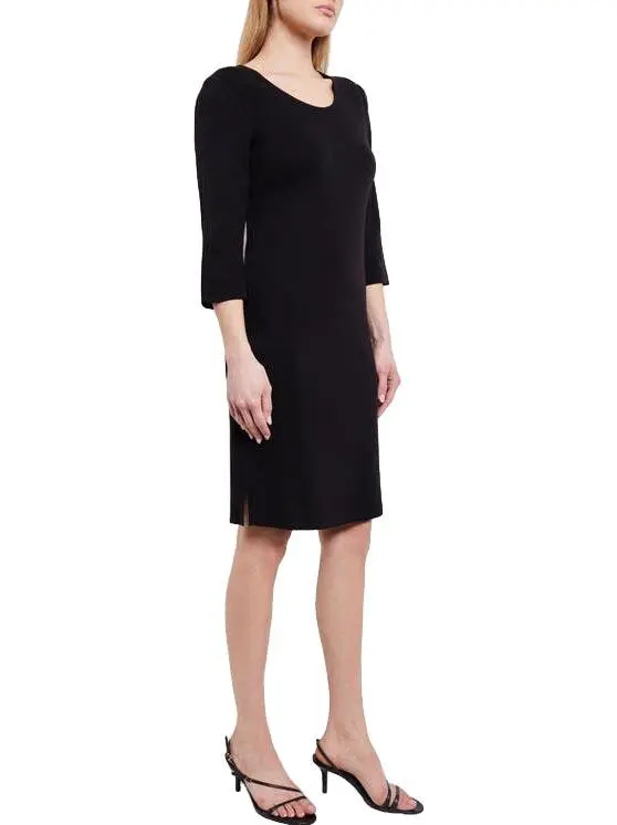 Misook Scoop Neck Sheath Dress - Black