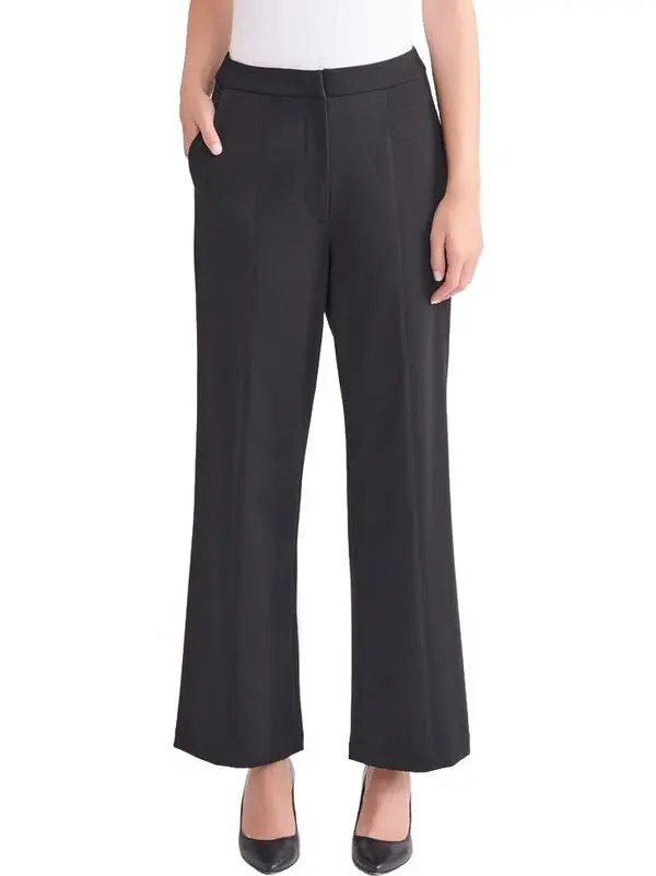 Misook Seamed Wide Leg Pants - Black