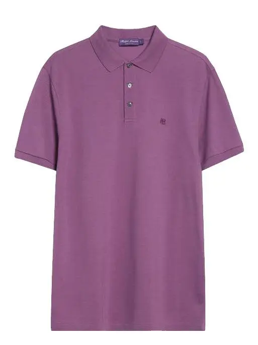Ralph Lauren Purple Label Embroidered Logo Cotton Piqué Polo - Fig Purple
