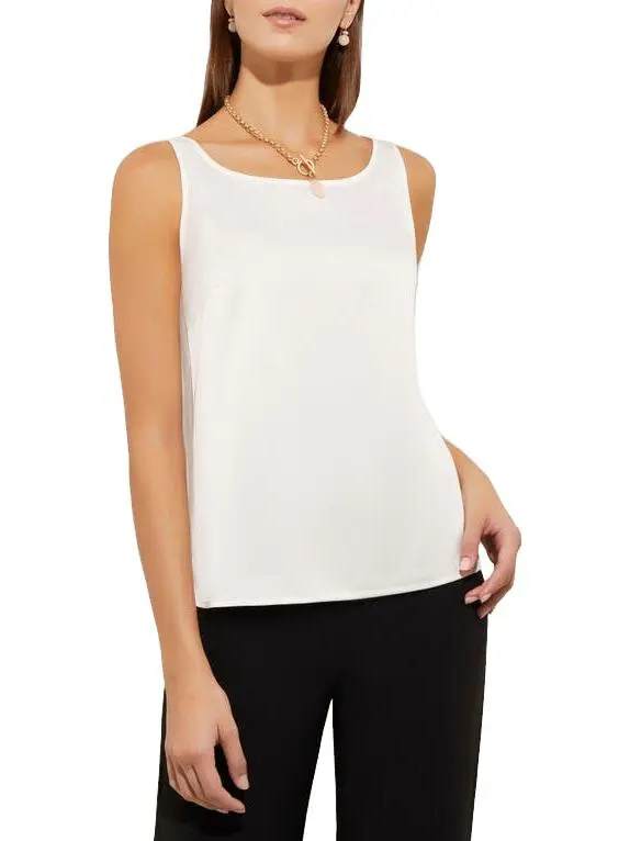 Misook Scoop Neck Tank - White