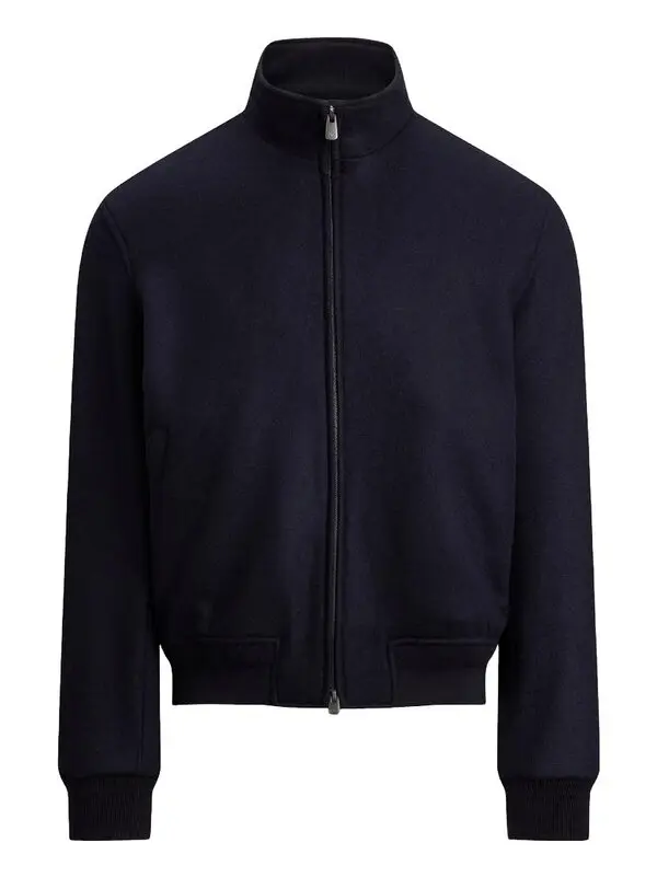 Ralph Lauren Purple Label Cashmere-blend Felt Bomber Jacket - Classic Chairman Navy