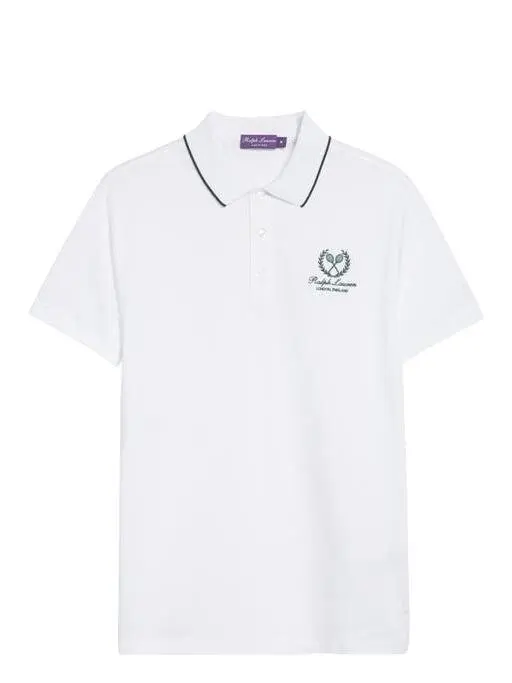 Ralph Lauren Purple Label Tipped Cotton Piqué Polo - Classic White