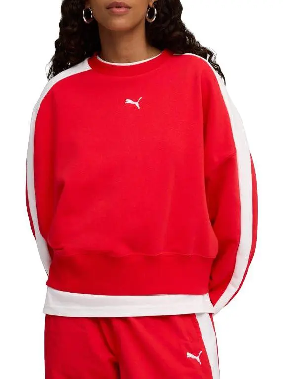 PUMA T7 Oversize Crewneck Sweatshirt - For All Time Red