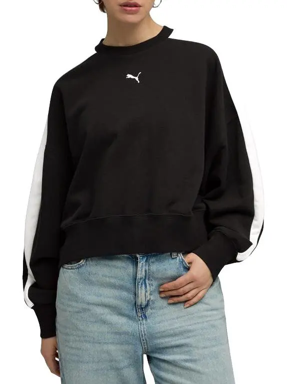 PUMA T7 Oversize Crewneck Sweatshirt - Puma Black