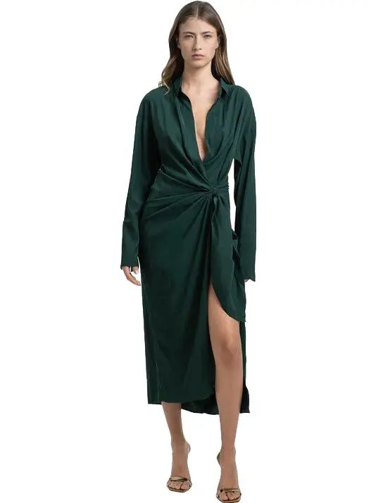 MOTHER OF ALL Gisele Midi Dress - Green Matt
