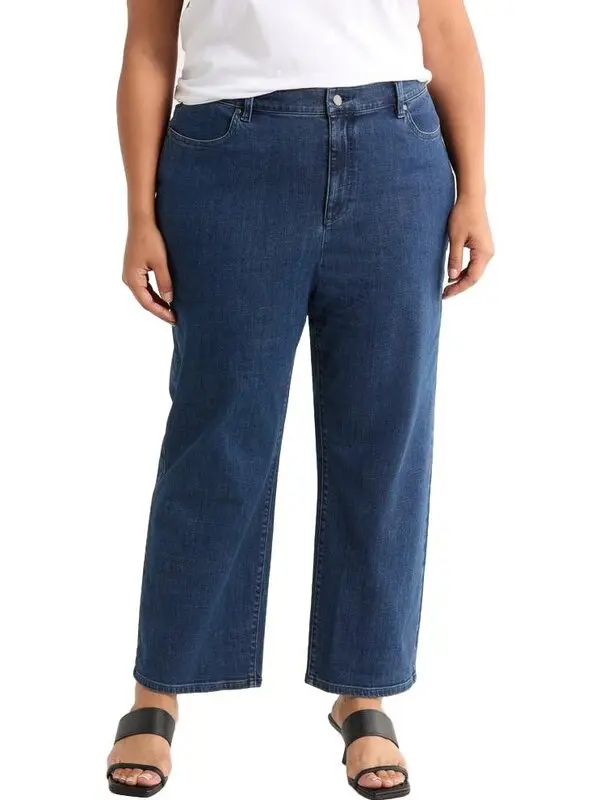Eileen Fisher High-waist Straight Leg Ankle Jeans - Midnight Indigo